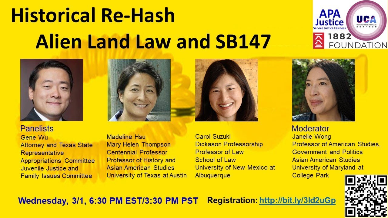 Historical Re-Hash Alien Land Law and SB147 - YouTube