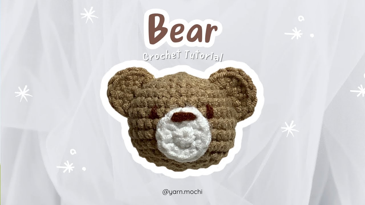 Crochet Bear Head Keychain Tutorial || yarnmochi - YouTube