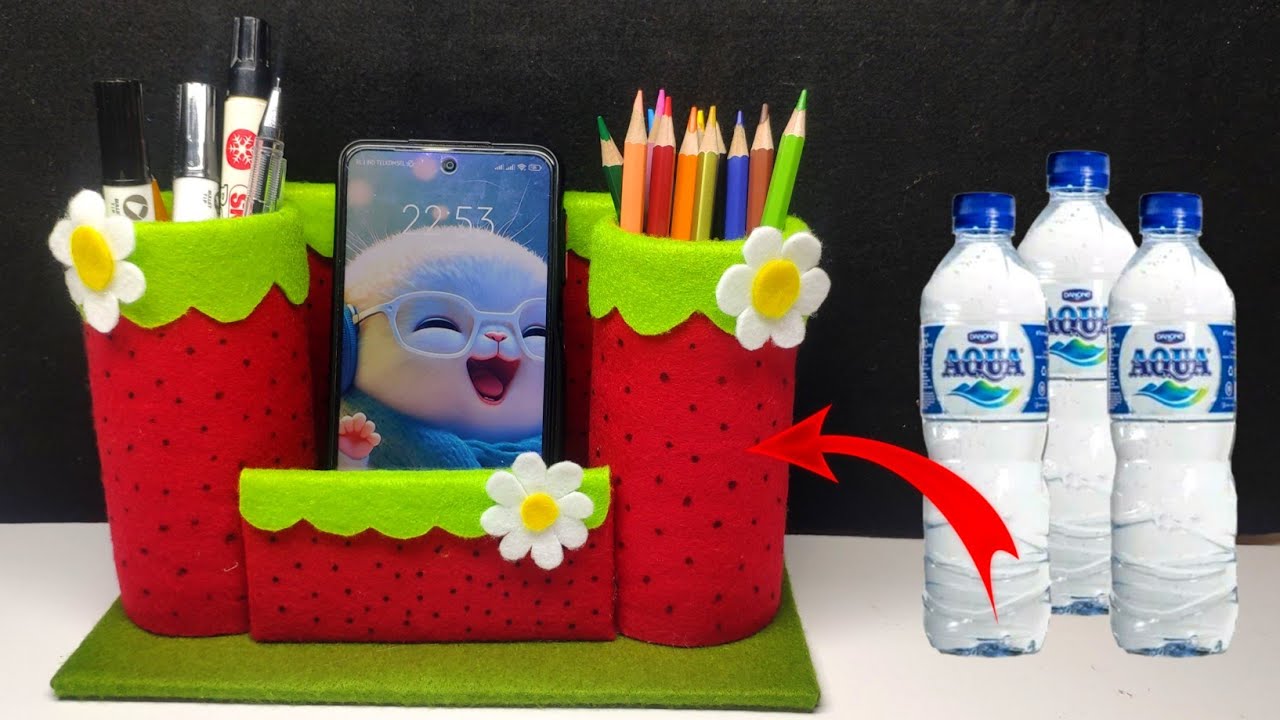 Ide Kreatif Tempat Pensil Dari Botol || Best Out Of Waste || Cute ...