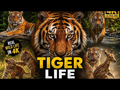 The Majestic Tiger 🐅 | Sleeping, Walking & Hunting in the Wild | Amazing Tiger Life