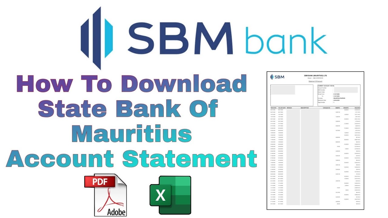 SBM Bank | How to Download Account statement of State Bank of Mauritius in PDF and Excel format ...