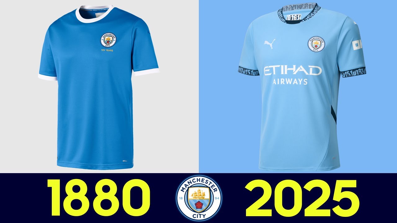 ⚽ The Evolution of Manchester City Kit 2024/25 | All Manchester City ...