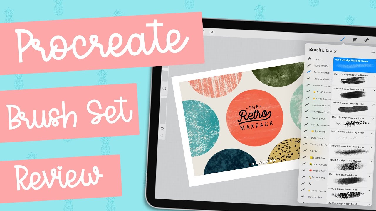 Trying Max Packs "The Retro MaxPack" on Procreate | Procreate Brush Review | 25 Sweetpeas - YouTube