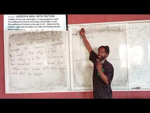 Leaning ladder 🪜 Against A Frictional 🧱 Wall Static Equilibrium Problems And Solutions - YouTube