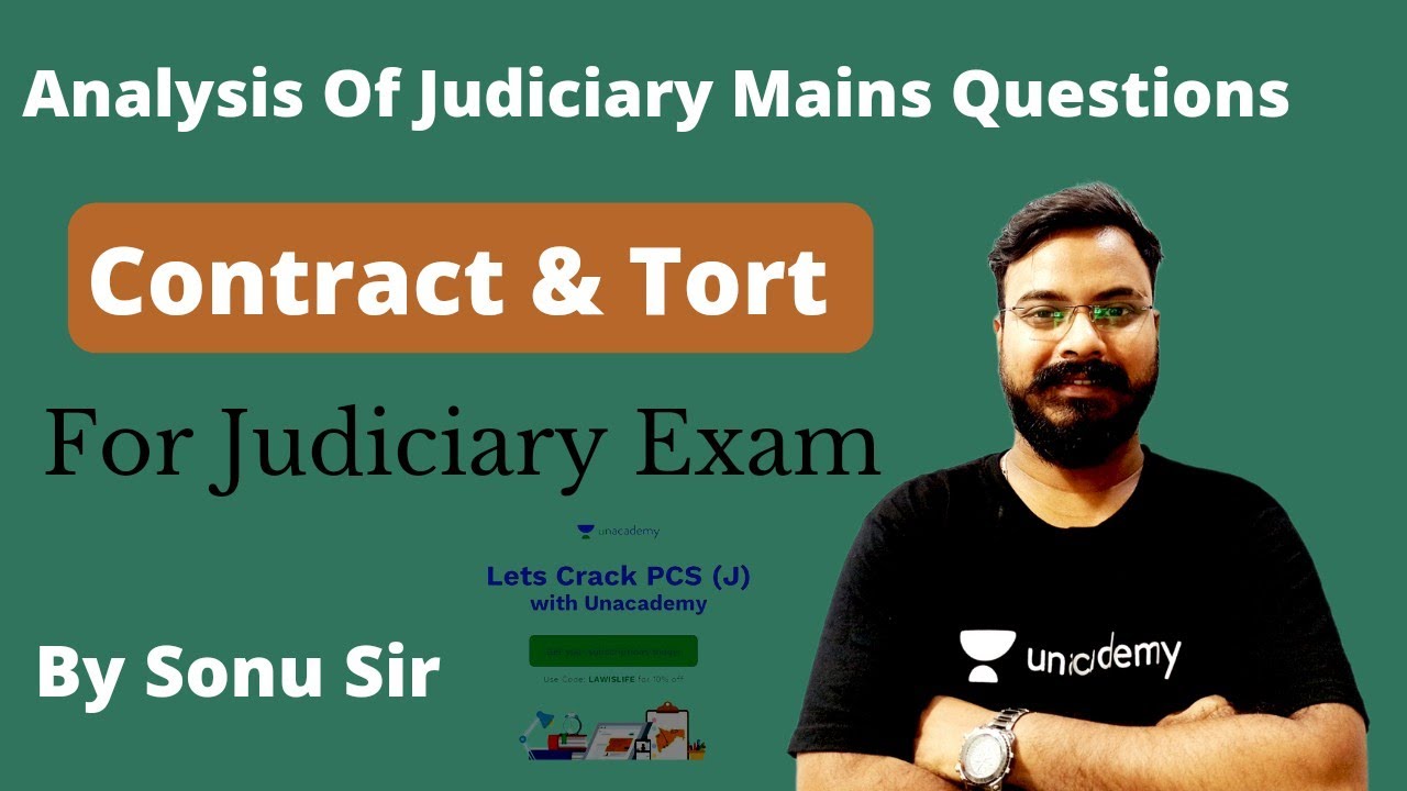 How To Prepare Contract Act & Law Of Tort For Judiciary Mains Exam By Sonu Sir - YouTube
