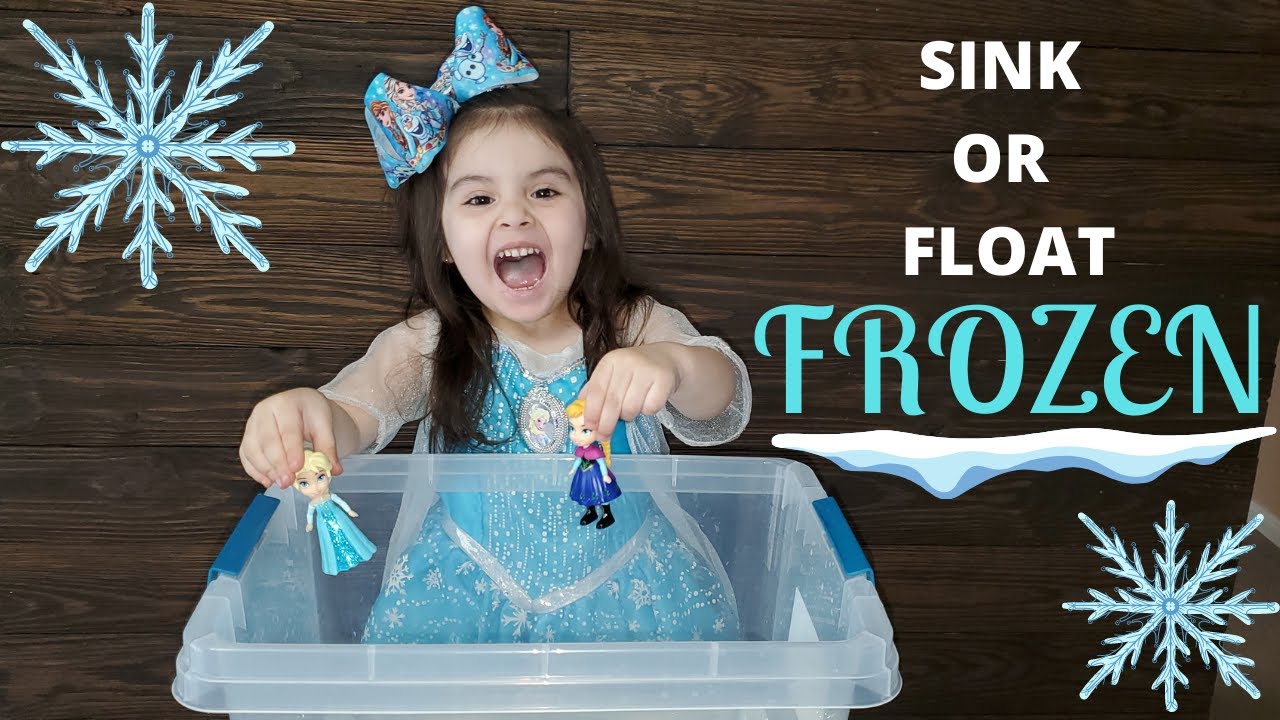 Sink or Float for kids Frozen toys Anna and Elsa - YouTube