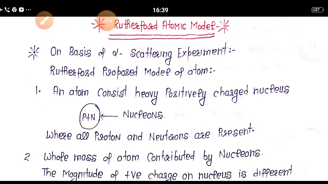 Rutherford atomic model and its drawback Explained by S.D.Sir - YouTube