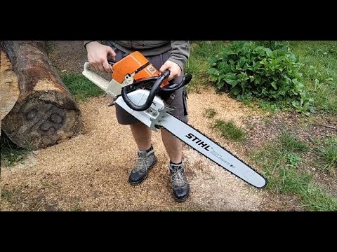 Stihl ms460 chainsaw with new 24" bar and chain - YouTube