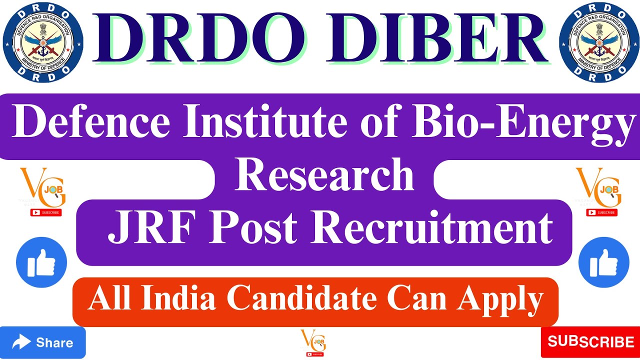 DRDO DIBER JRF 2023 || DRDO RECRUITMENT 2023 || DRDO DIBER 2023 || DRDO ...