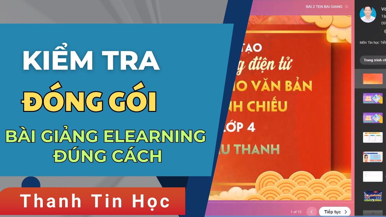 Kiểm tra, đóng gói bài giảng eLearning đúng chuẩn | Thanh Tin Học - YouTube