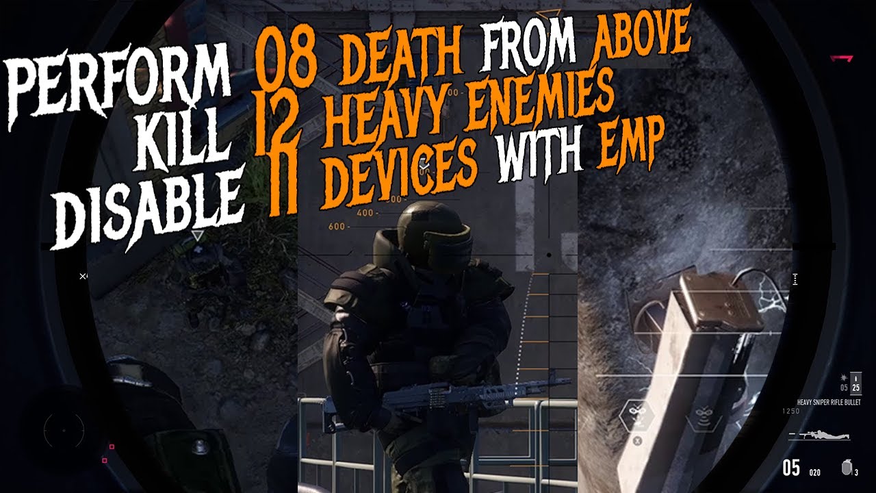 SGWC perform 08 death from above, kill 12 heavy enemies, disable 11 ...