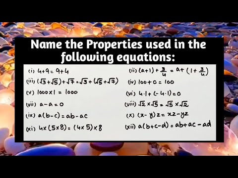 Name properties used in following equations | Number Systems ...