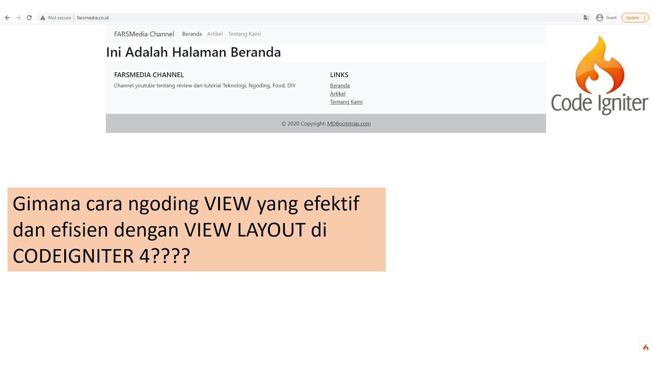 Ngoding CI 4 ke-6 : Memahami View dan Membuat View Layout Pada Codeigniter 4 - YouTube