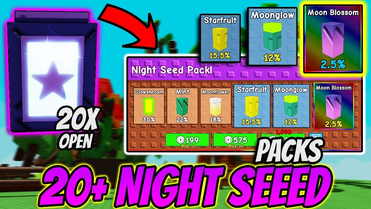 Opening 20+ Night Seed Pack In Grow A Garden *INSANE* Luck?!? - YouTube