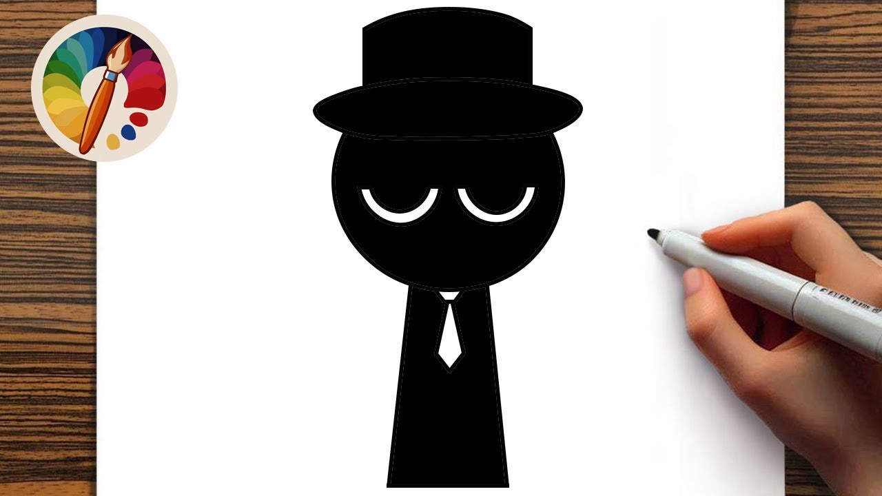 How to draw BLACK | Incredibox Sprunki | Step by step tutorial - YouTube