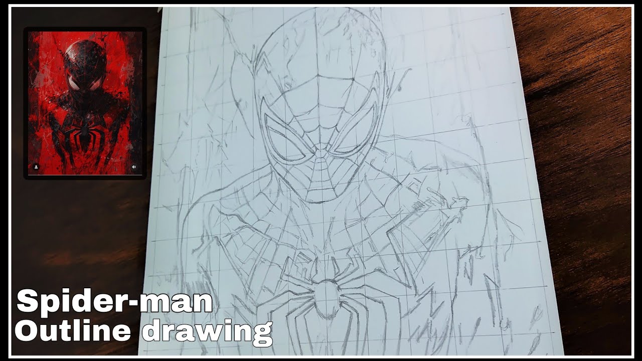 Spider-man Drawing, Outline drawing || Rahul chauhan Arts - YouTube