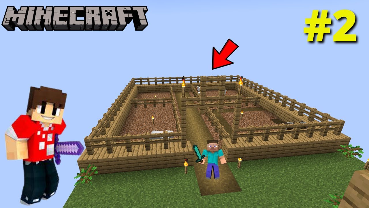 I finally made a farm for animals in minecraft I Minecraft One Block #2 ...