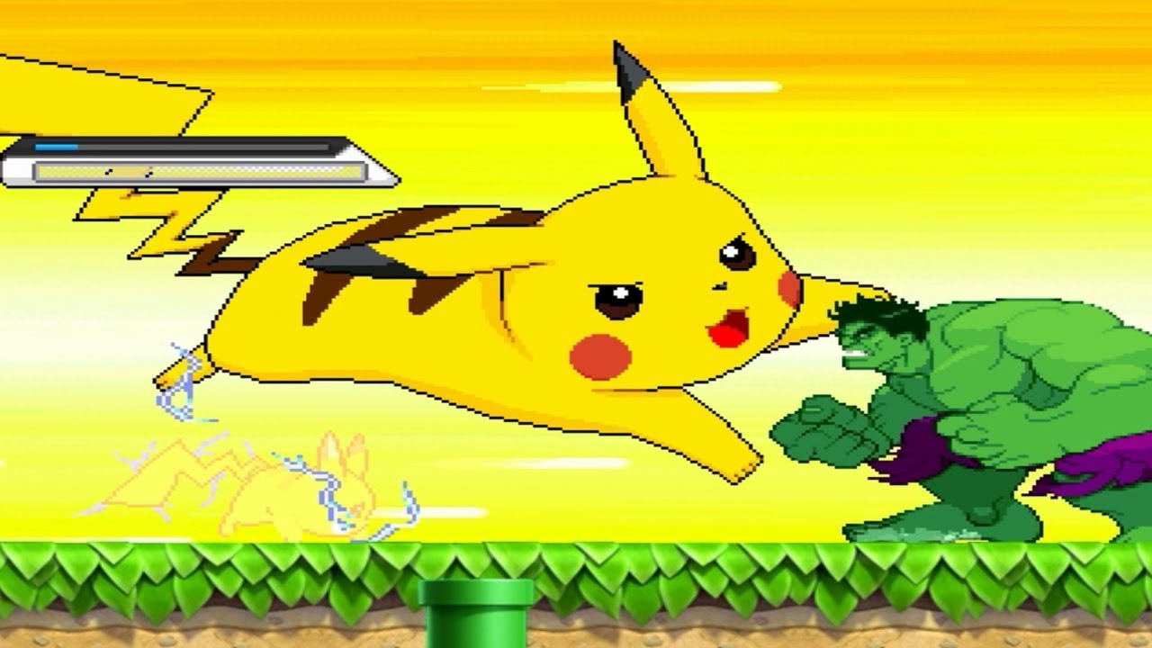 CUTE PIKACHU FIGHTS HULK - UNUSUAL MUGEN BATTLE | FUNNY GAMING - YouTube