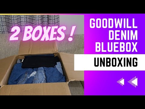 Watch as I unbox 2 combined boxes of Goodwill Bluebox Denim box ...