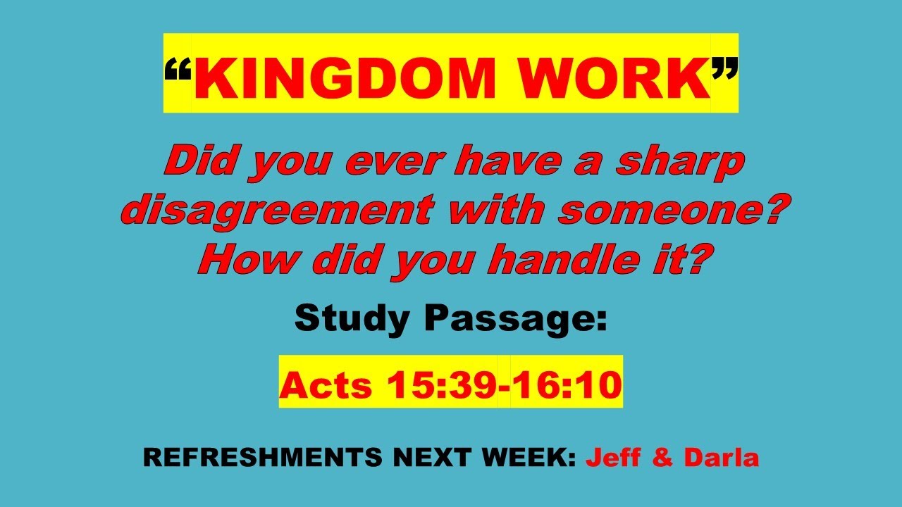 Did you ever have a sharp disagreement with someone? - YouTube