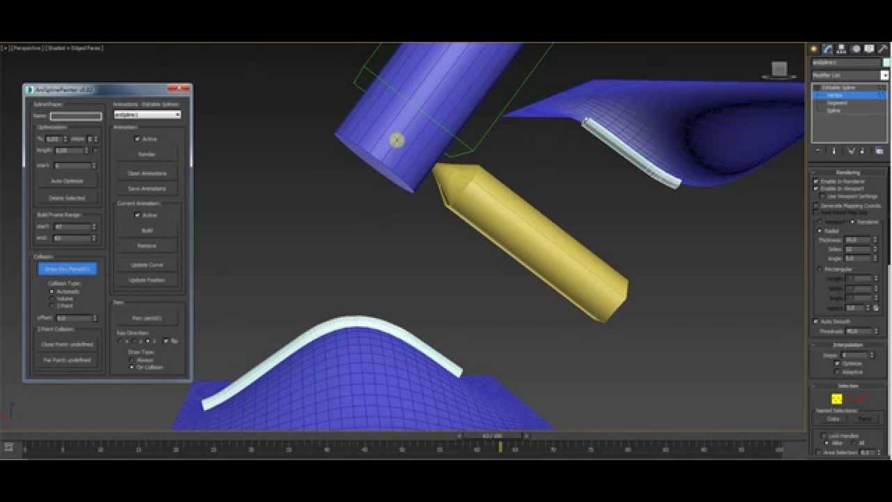 AniSplinePainter MaxScript tool - drawing spline-shapes simulation ...
