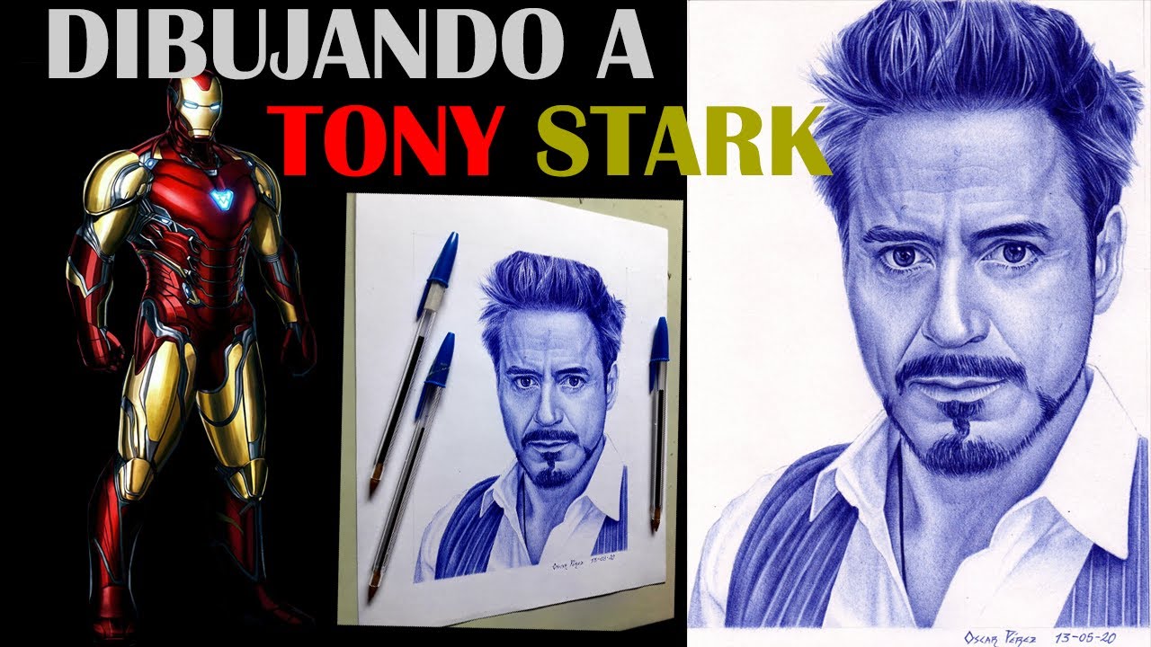 DIBUJANDO A TONY STARK/Robert Downey Jr./IRON MAN/Drawing Tony Stark ...