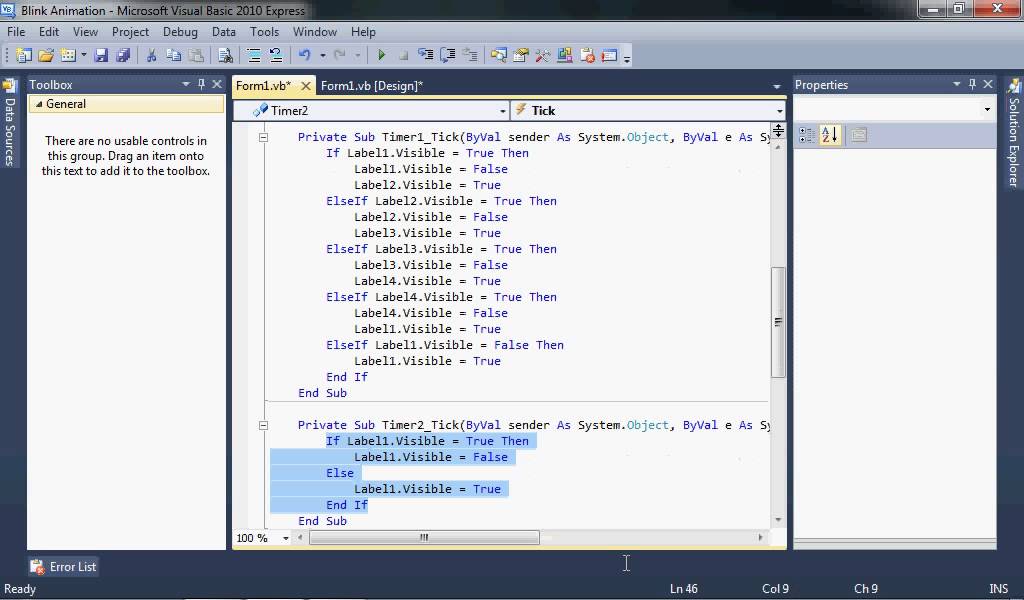 VB.Net Make Animation(Blink Animation) - YouTube