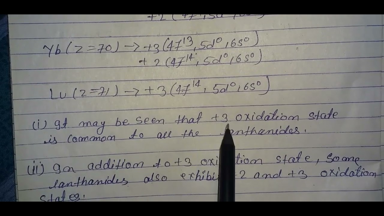 Oxidation state of Lanthanides B.sc semester 4th - YouTube