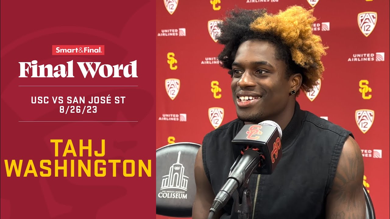 USC WR Tahj Washington l Trojans defeat San José State, 56-28 - YouTube