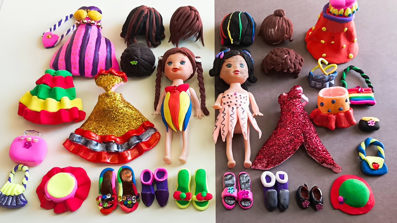 Dolls dress up - Rich 🆚 Poor , Doll dress, Doll shoes, Doll wigs, long ...