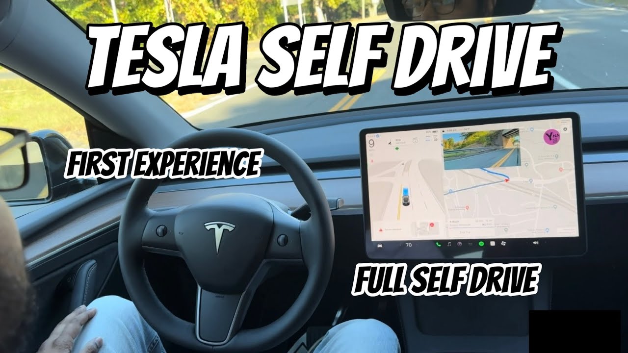 Tesla first self drive experience l Full self drive on highways - YouTube