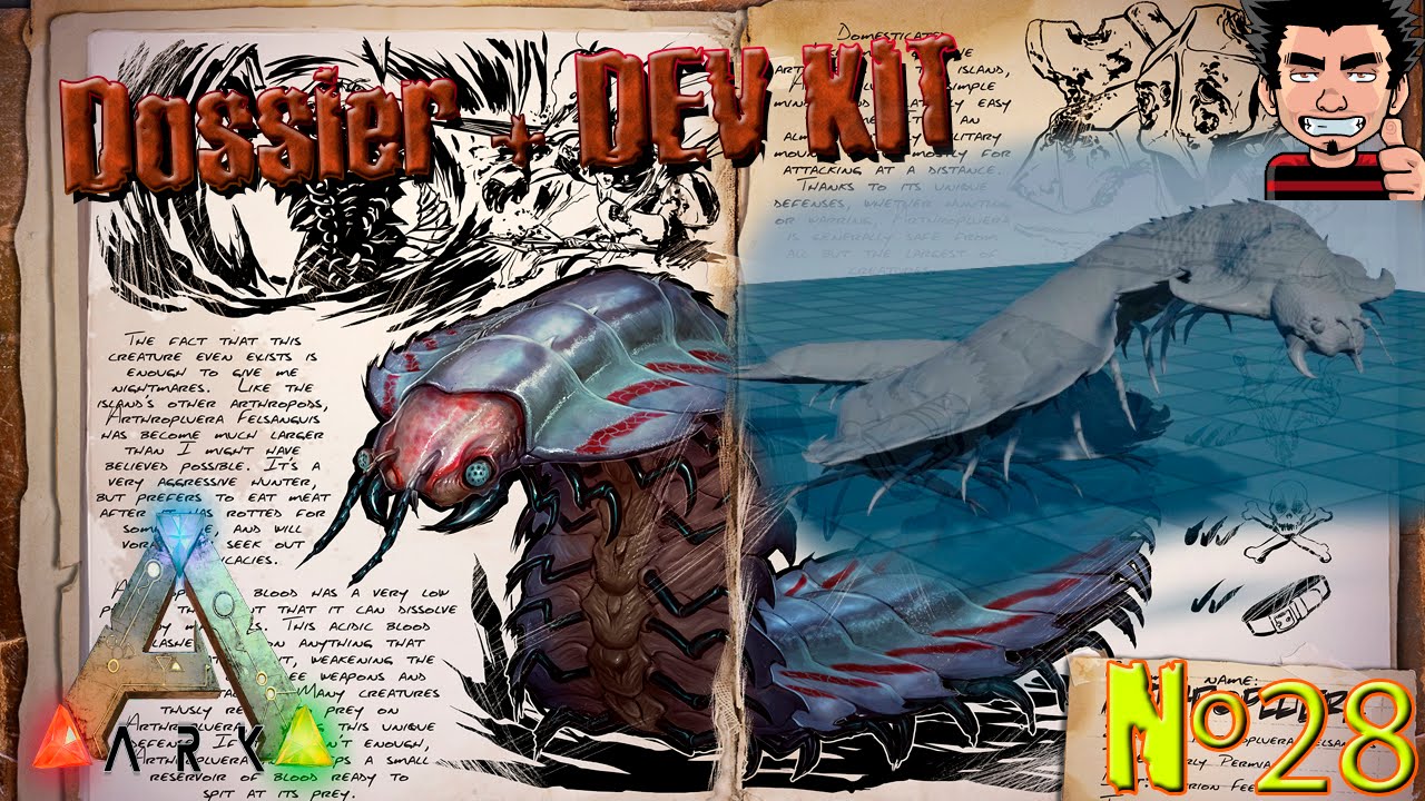 ARK Survival Evolved Dossier Arthropleura DEV KIT español cien pies ...
