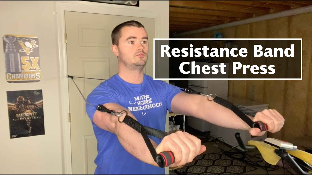 Resistance Band Chest Press Tutorial | At-Home Workout Routine - YouTube