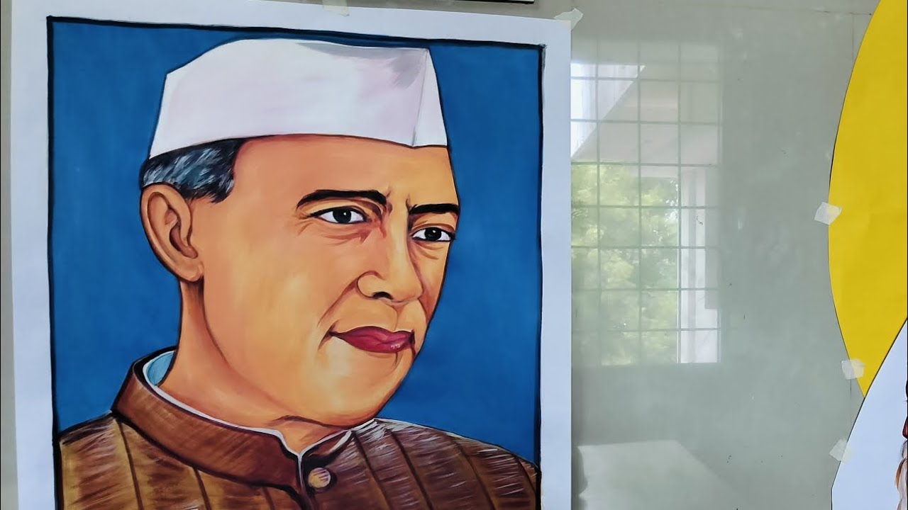 Jawaharlal Nehru #painting #drawing #colouring #manoarts #art - YouTube