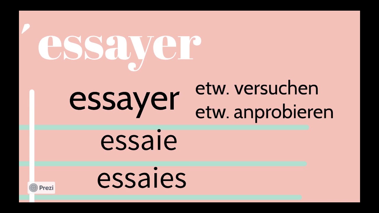 Verbeinführung "essayer" et "payer" - YouTube