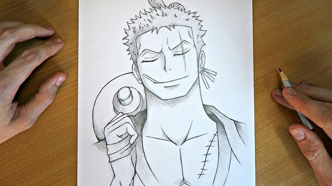 How to Draw Zoro | One Piece | Step-by-Step Anime Sketch Drawing ...