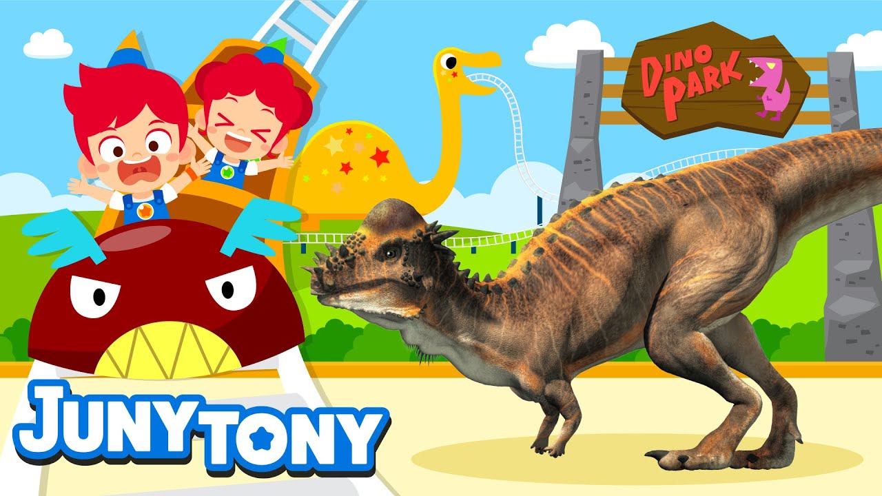 *NEW* Dino Park | 🎢🦕 Dinosaur Roller Coaster! | Dinosaur Songs for Kids | JunyTony - YouTube
