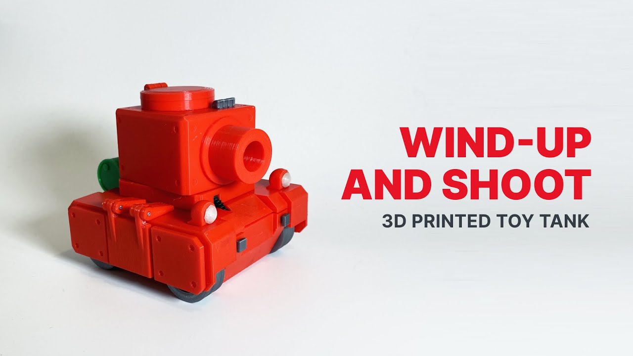 Making a wind-up tank that shoots, using 3d printer - YouTube