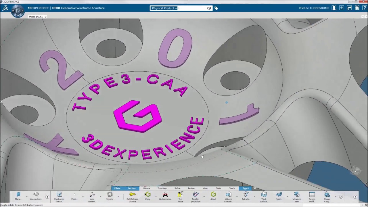 達梭Catia與 Type CAA 參數化文字及圖像解決方案 - YouTube
