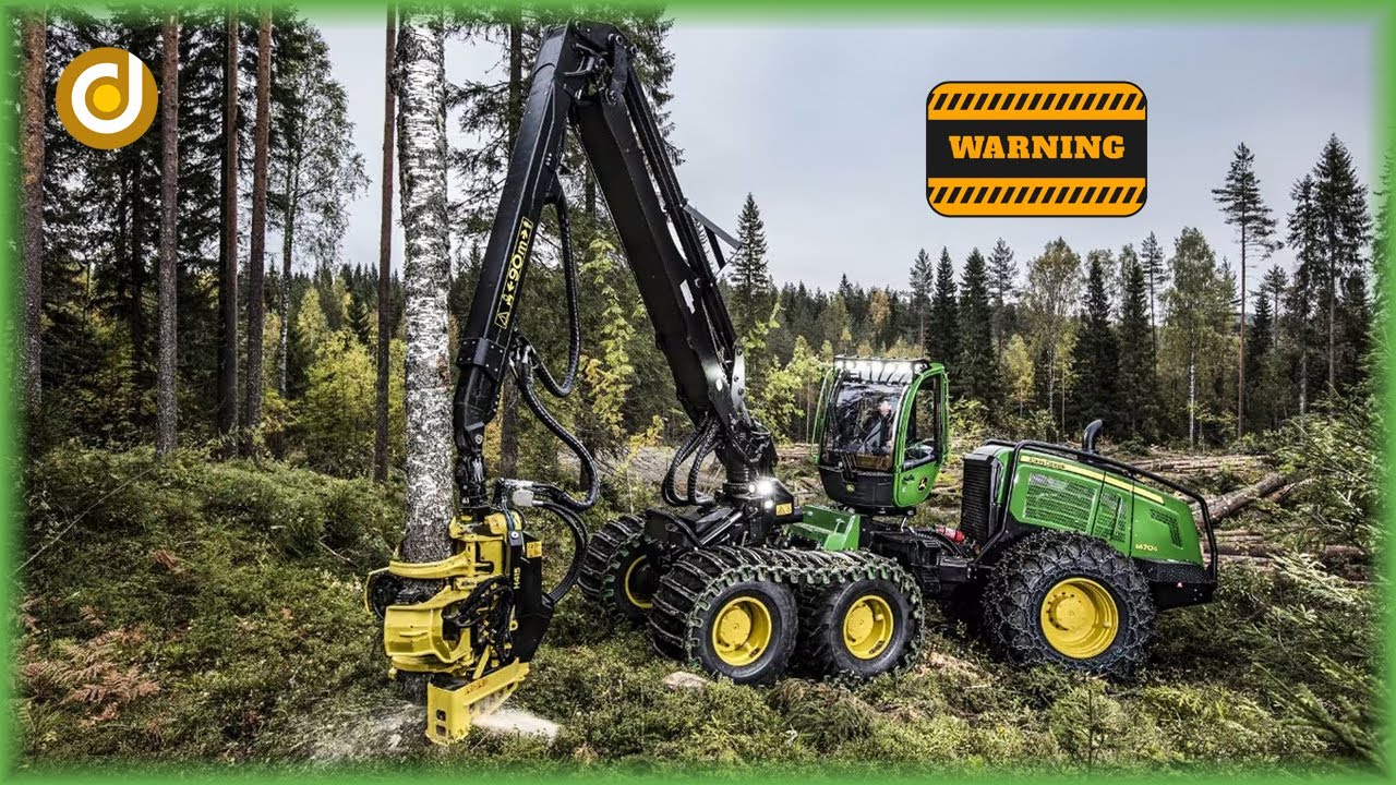 AWESOME Tree Harvester Working Action - Tree Harvester Machine - YouTube