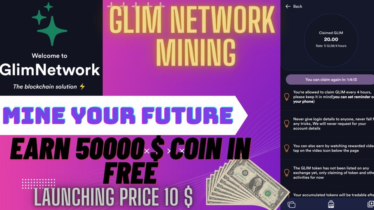 Glim Network Mining | Join and earn 5000$ frew crypto coin - YouTube