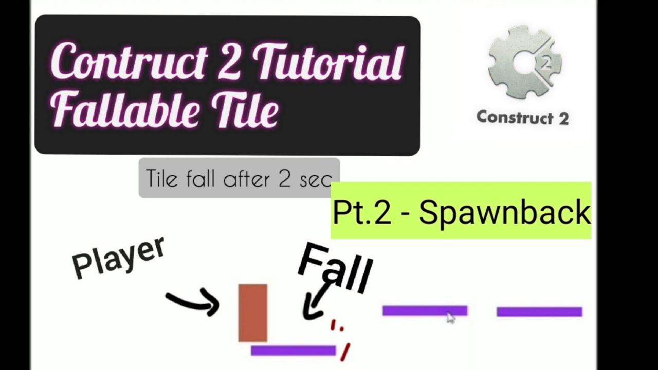 Construct 2 Tutorial - Fallable Tile Pt.2 - Spawnback - YouTube