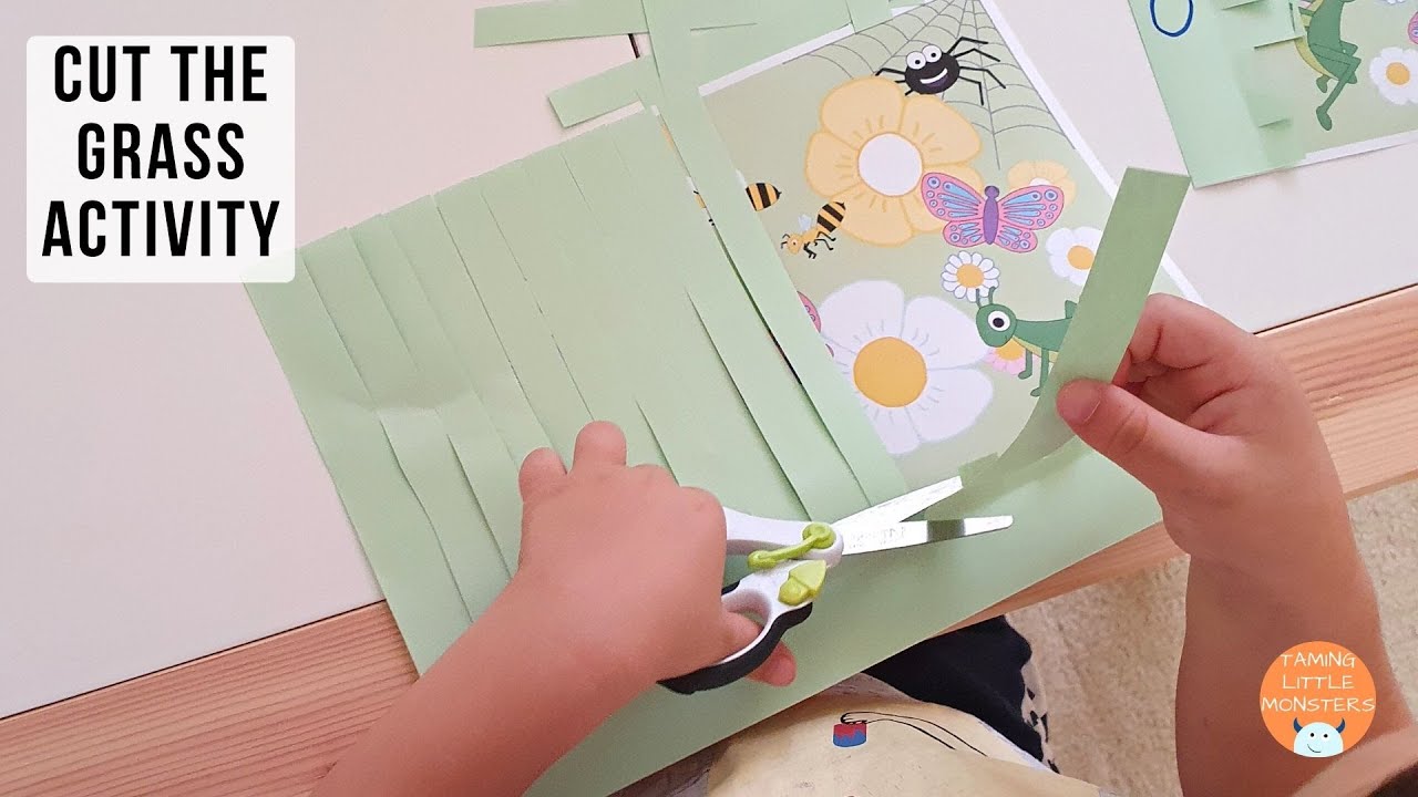 How to make a Cut the Grass Activity for kids - YouTube