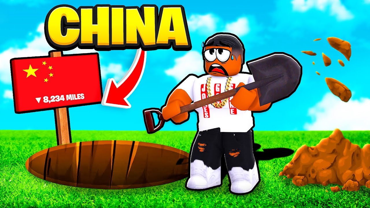 Roblox Dig To China BUT I Use BIGGEST BOMB... - YouTube