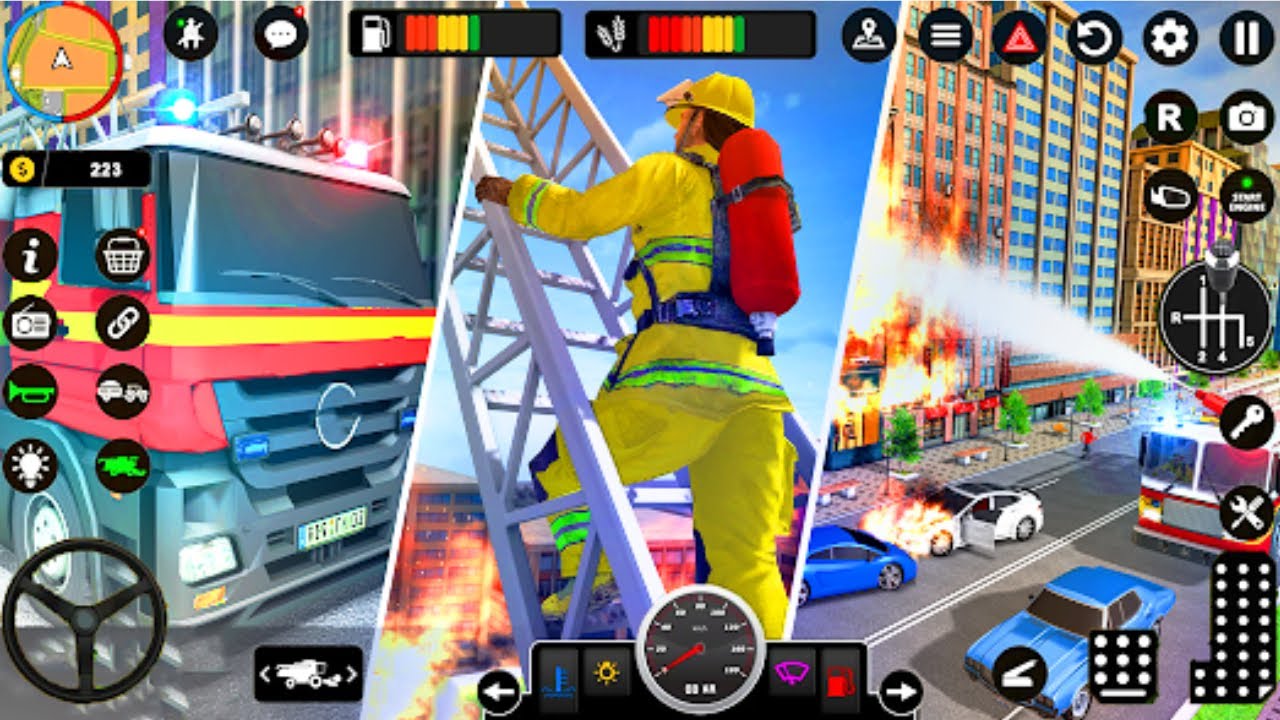 Real Firefighter Truck Simulator City Rescue Fire engine gameplay ...