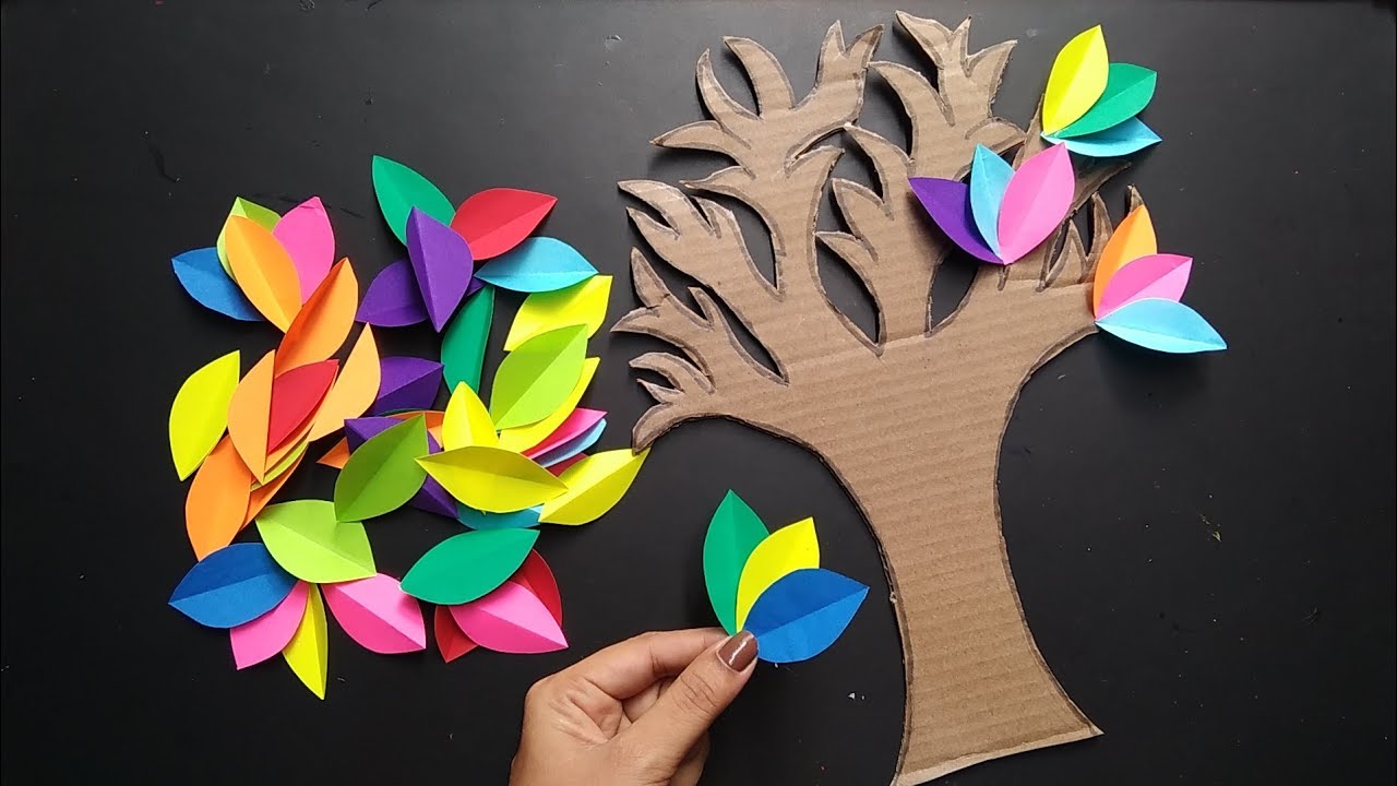 Beautiful Tree Shape Wall Decor/Home Decor Ideas/Best Waste Craft Using ...