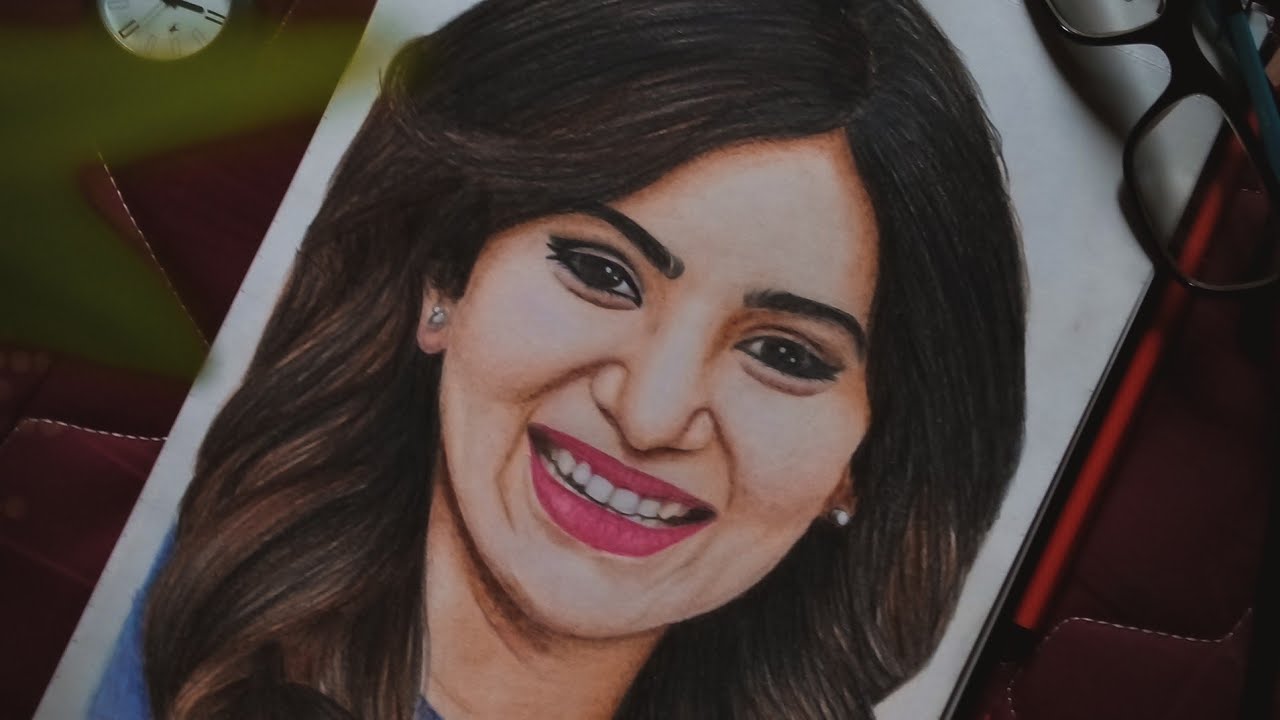 Colour pencil drawing time lapse -Samantha Portrait | Color Sketch ...