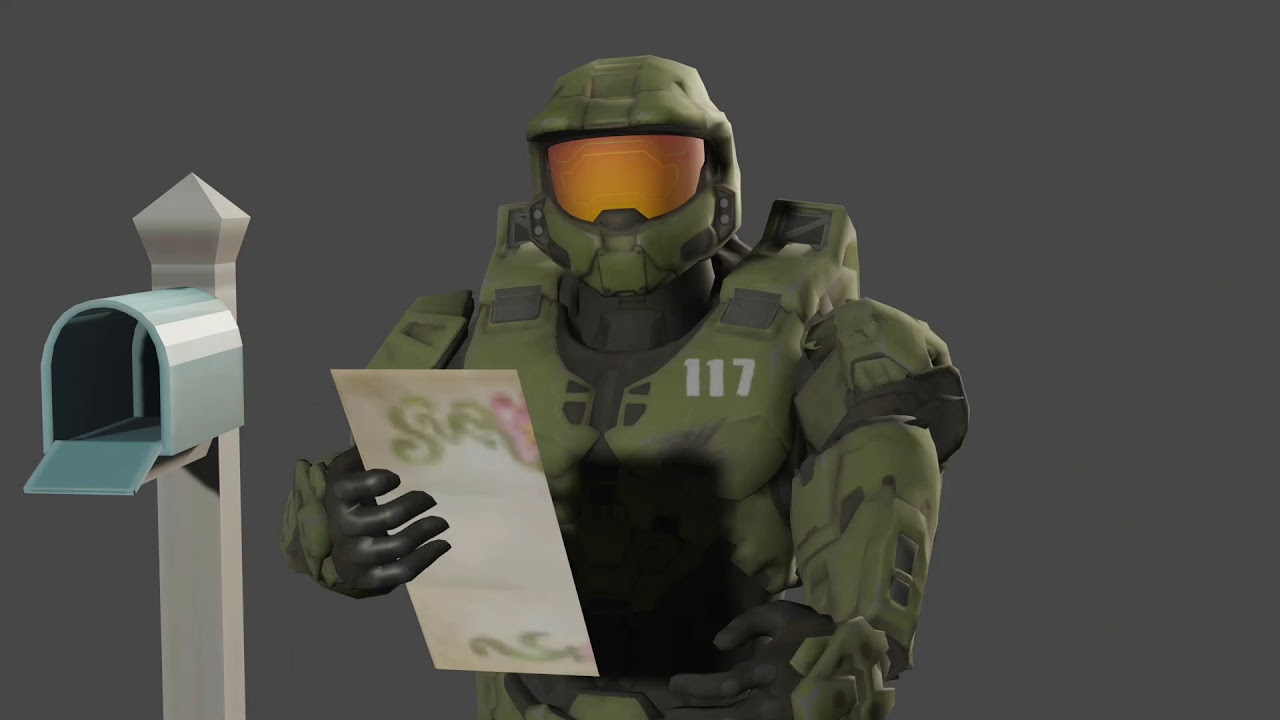 Master Chief gets a letter (Blender) - YouTube