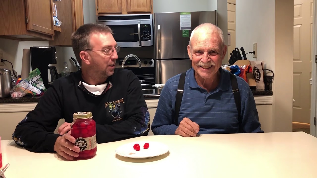 Father and Son sampling Ole Smokey Moonshine Cherries . - YouTube