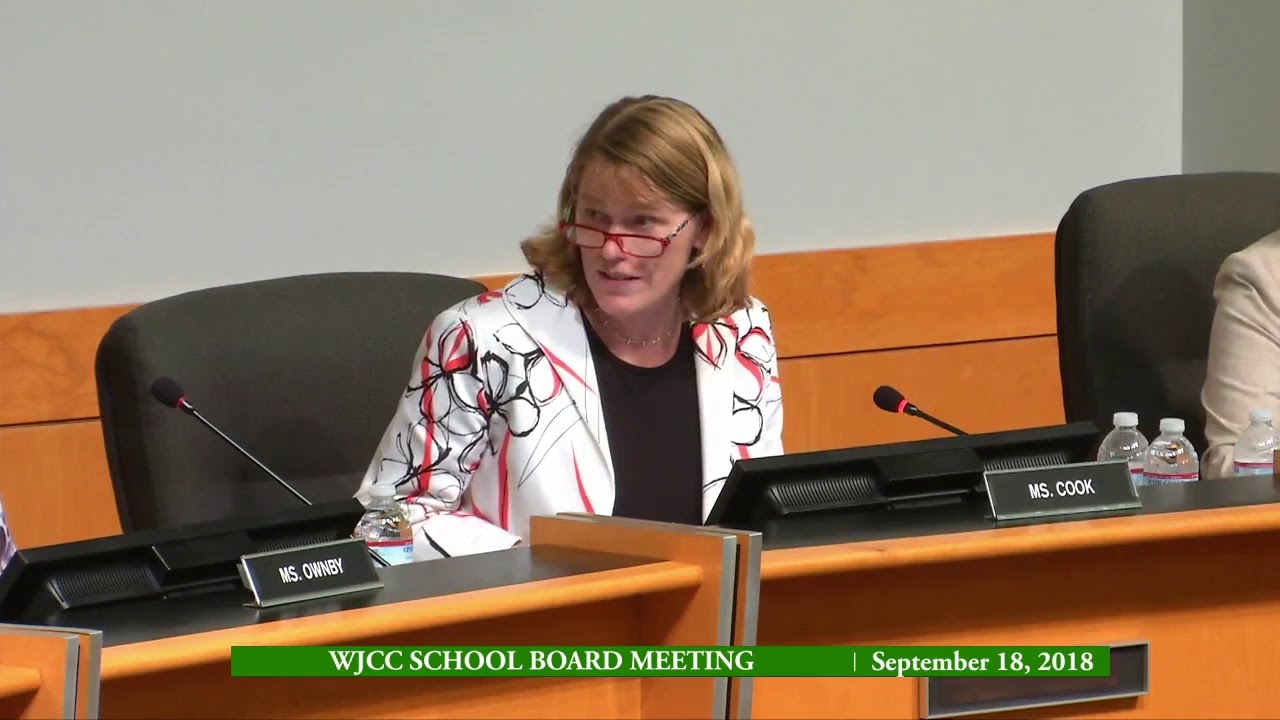 WJCC School Board Meeting from September 18, 2018 - YouTube